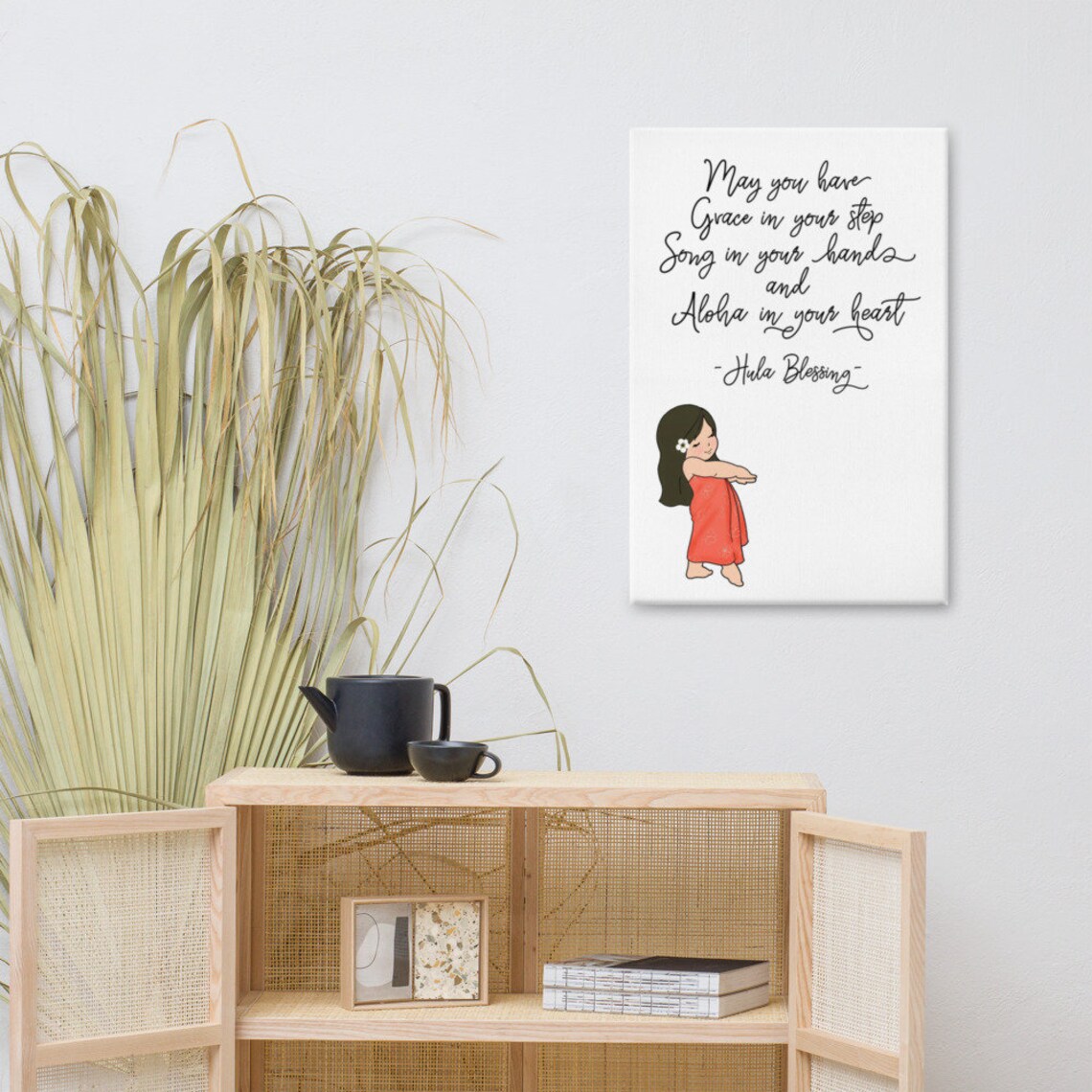 Hula Blessing With Hula Girl on Canvas | Etsy