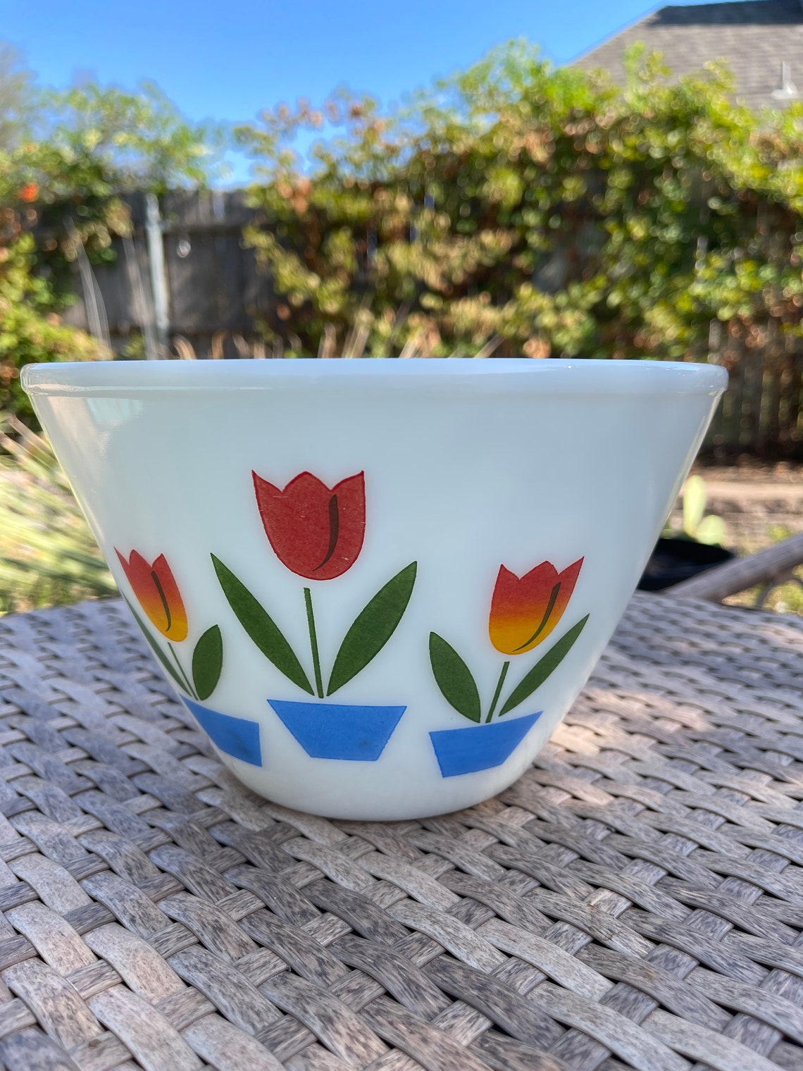 Vintage Fire King Tulip Patttern Bowl - Etsy