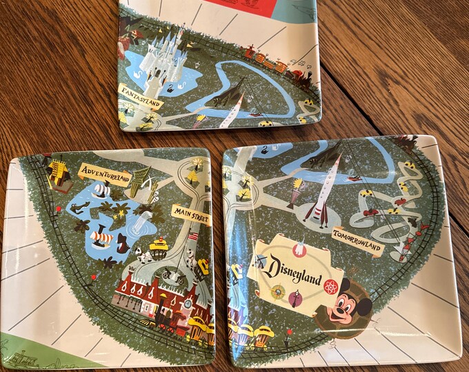 Rare Disneyland Park Map Plates Kevin Kidney and Jody Daily Limited ...