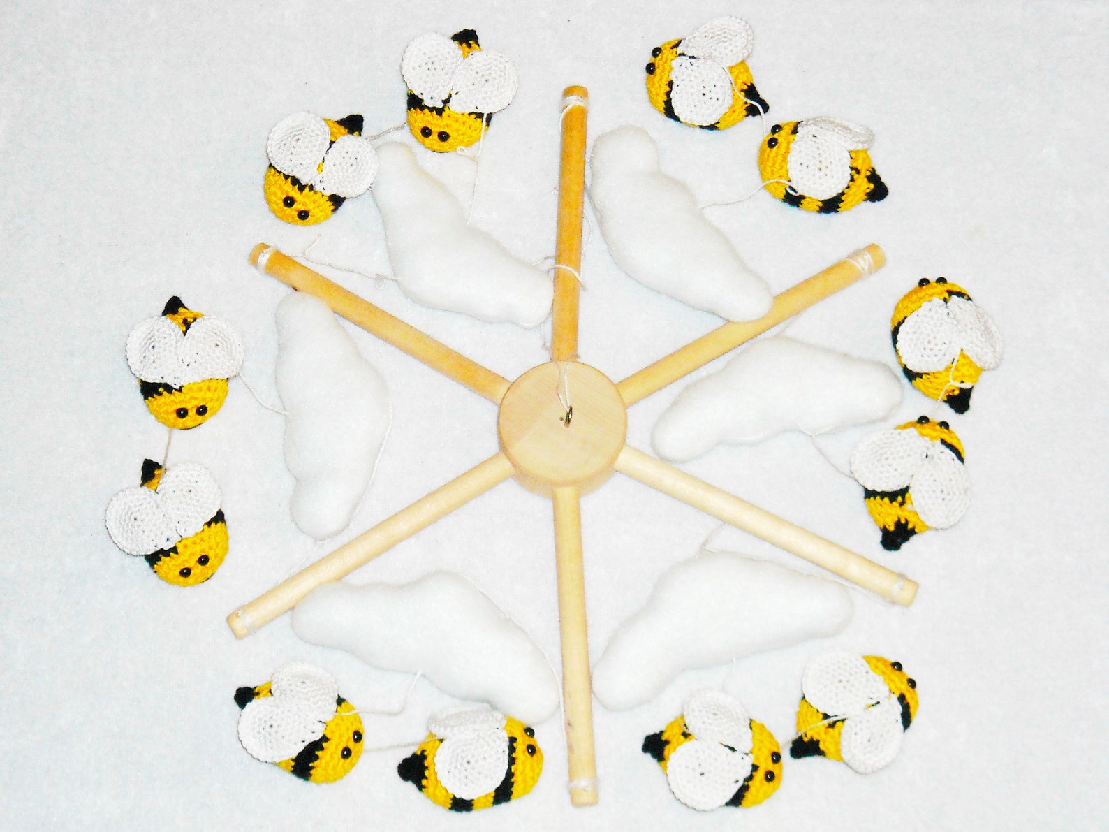 Baby Bee Mobile Cot Crochet Bumble Bee Crib Clouds Mobile - Etsy
