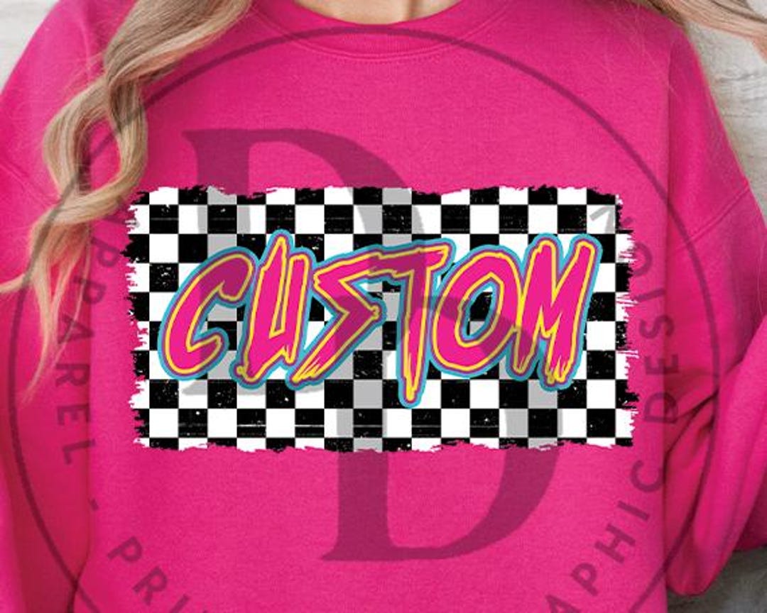 Custom Checkered Neon Graffiti Digital Download - Etsy