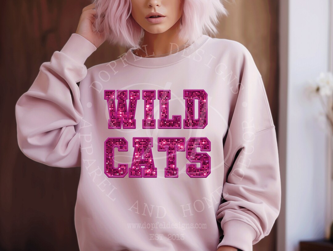 Wildcats Pink Out Faux Sequin Embroidery Digital Download - Etsy