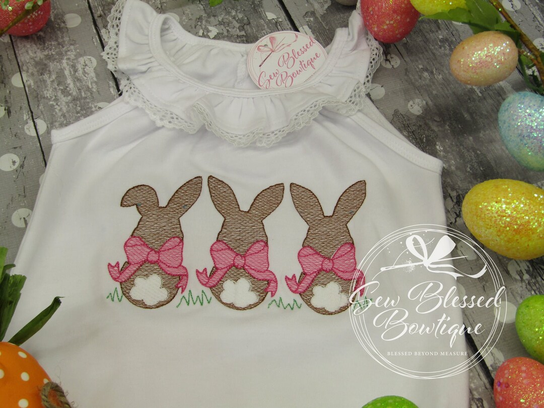 Easter Ruffle Neck Bunny Bubble * Girl's Easter Bunny Bubble * Easter ...