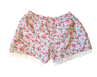 Rose Print Shorts | Etsy