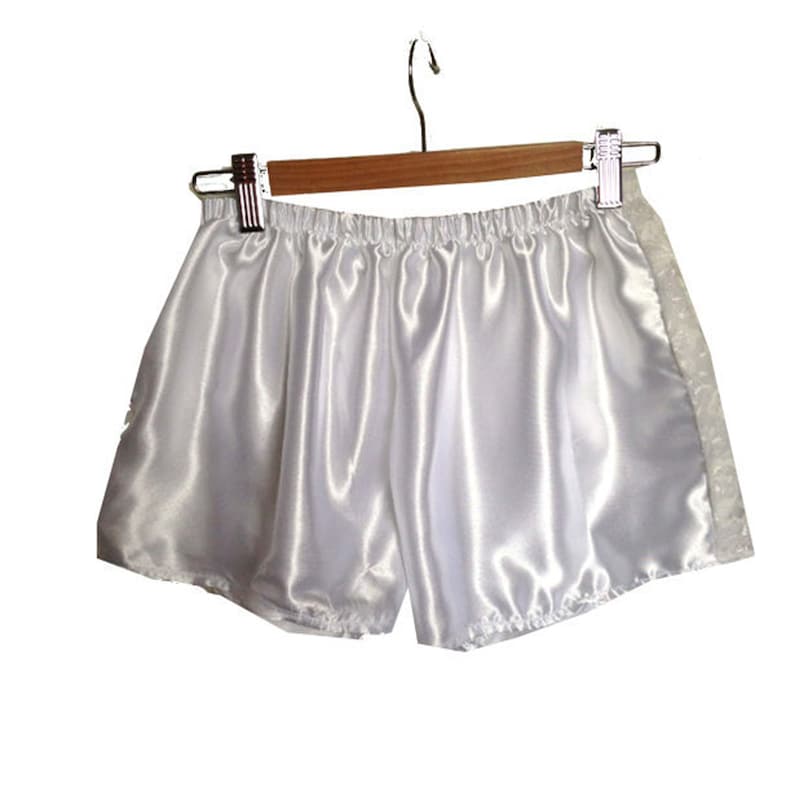Pretty Satin and Floral Lace Panel Shorts - Etsy