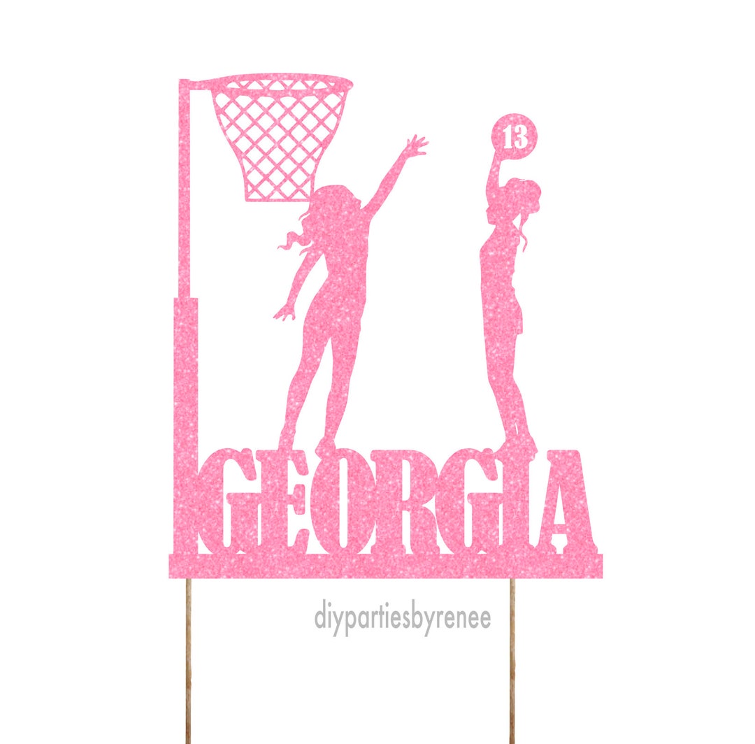 Cake Topper Themed 20colours NEXT DAY POST Netball Any Name ...
