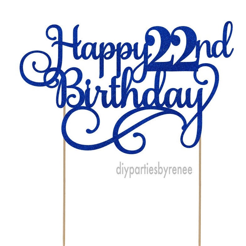 Cake Topper Birthday 22nd Twenty Two 20colours NEXT - Etsy Australia
