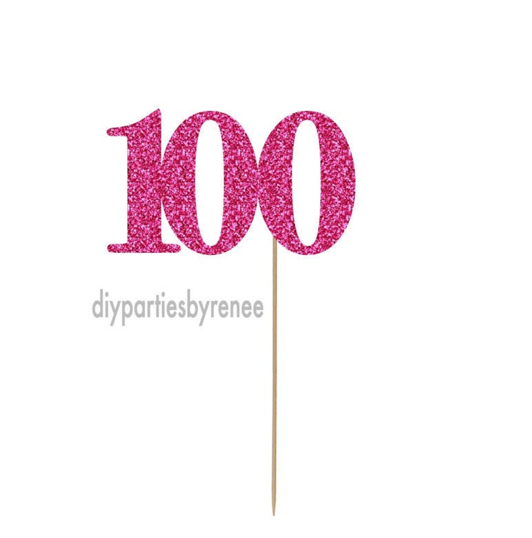 Cake Topper - 100th - One Hundred - 20+colours - NEXT DAY POST - 100 - Etsy