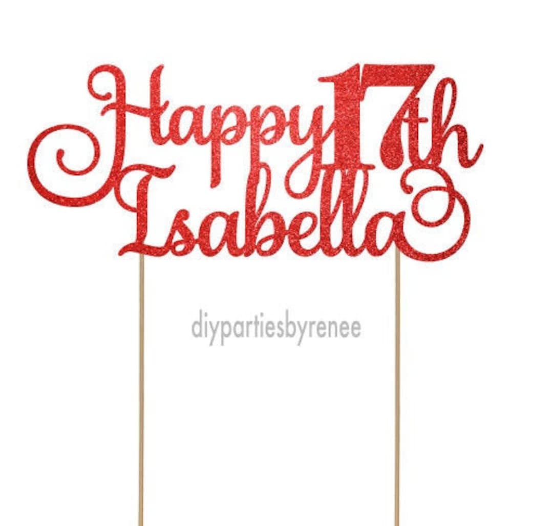 Cake Topper Birthday 17th Seventeen 20colours NEXT - Etsy