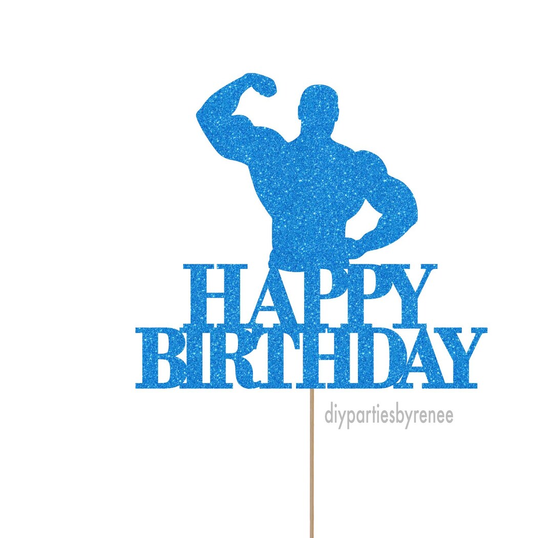 Cake Topper Themed 20colours NEXT DAY POST Weightlifting Muscles Happy ...