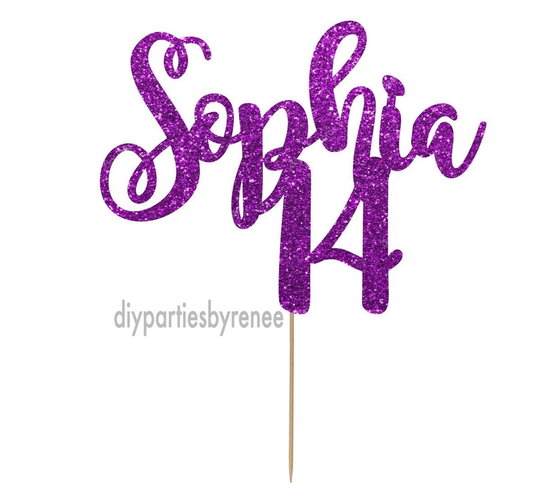 Cake Topper Birthday 14th Fourteen 20colours NEXT - Etsy