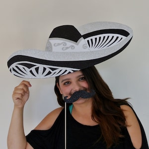 Mexican Fiesta Photo Booth Props Mustache on a Stick Katrina Day of the ...