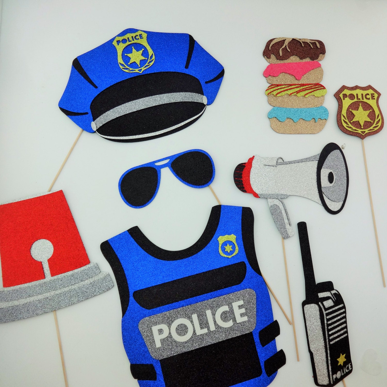 Police Photo Booth Props Law Enforcement Super Heroes Cops Donuts Bad ...
