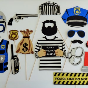 Police Photo Booth Props Law Enforcement Super Heroes Cops Donuts Bad ...