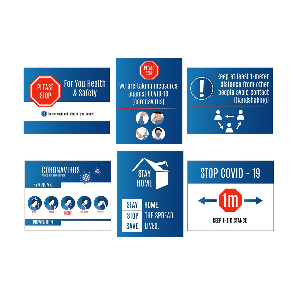 Office Safety Signage Stay at Home Wash Your Hands 6 DIGITAL | Etsy