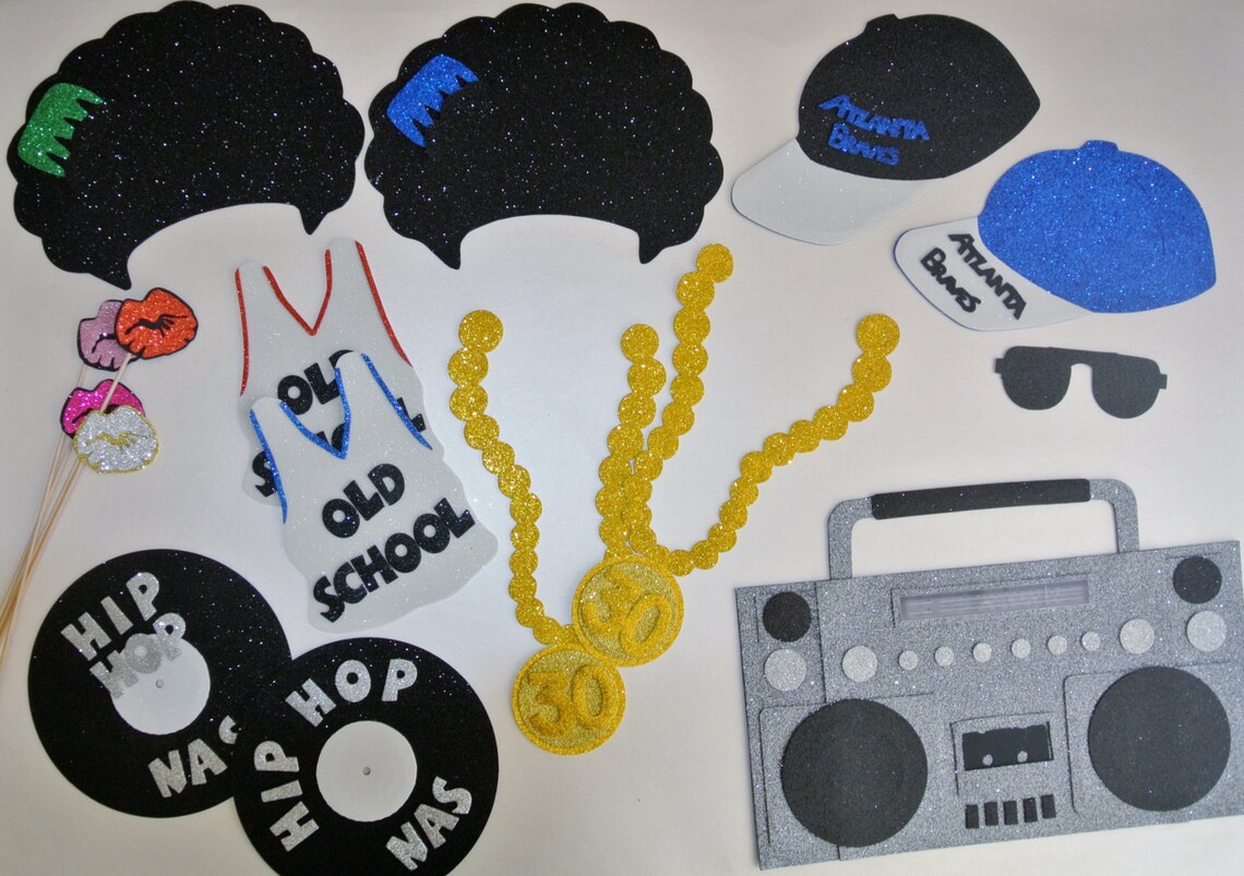 Hip Hop Photo Booth Props. Baseball Cap Boom Box Gold Necklace | Etsy