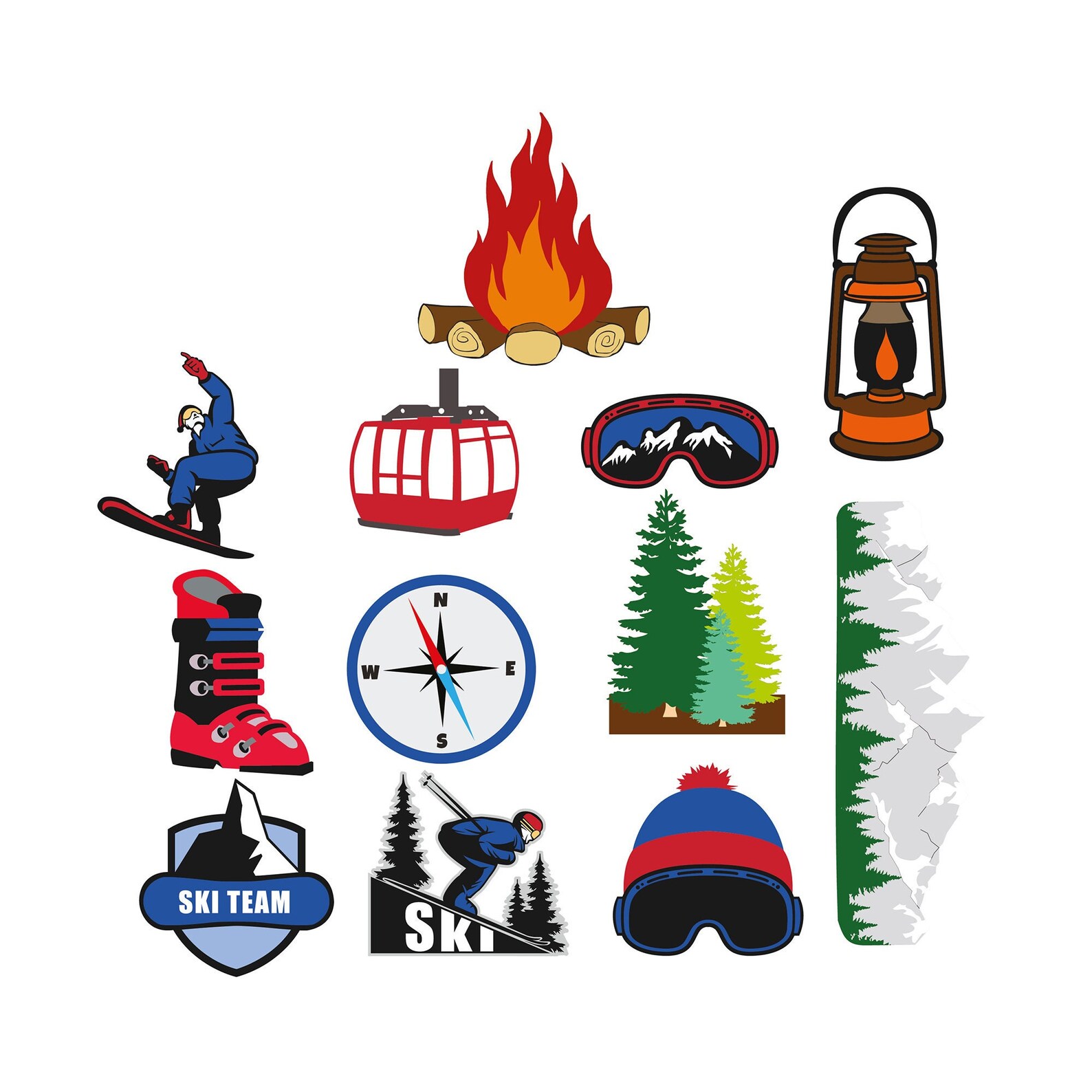 SKI Digital Photo Booth Props - Etsy