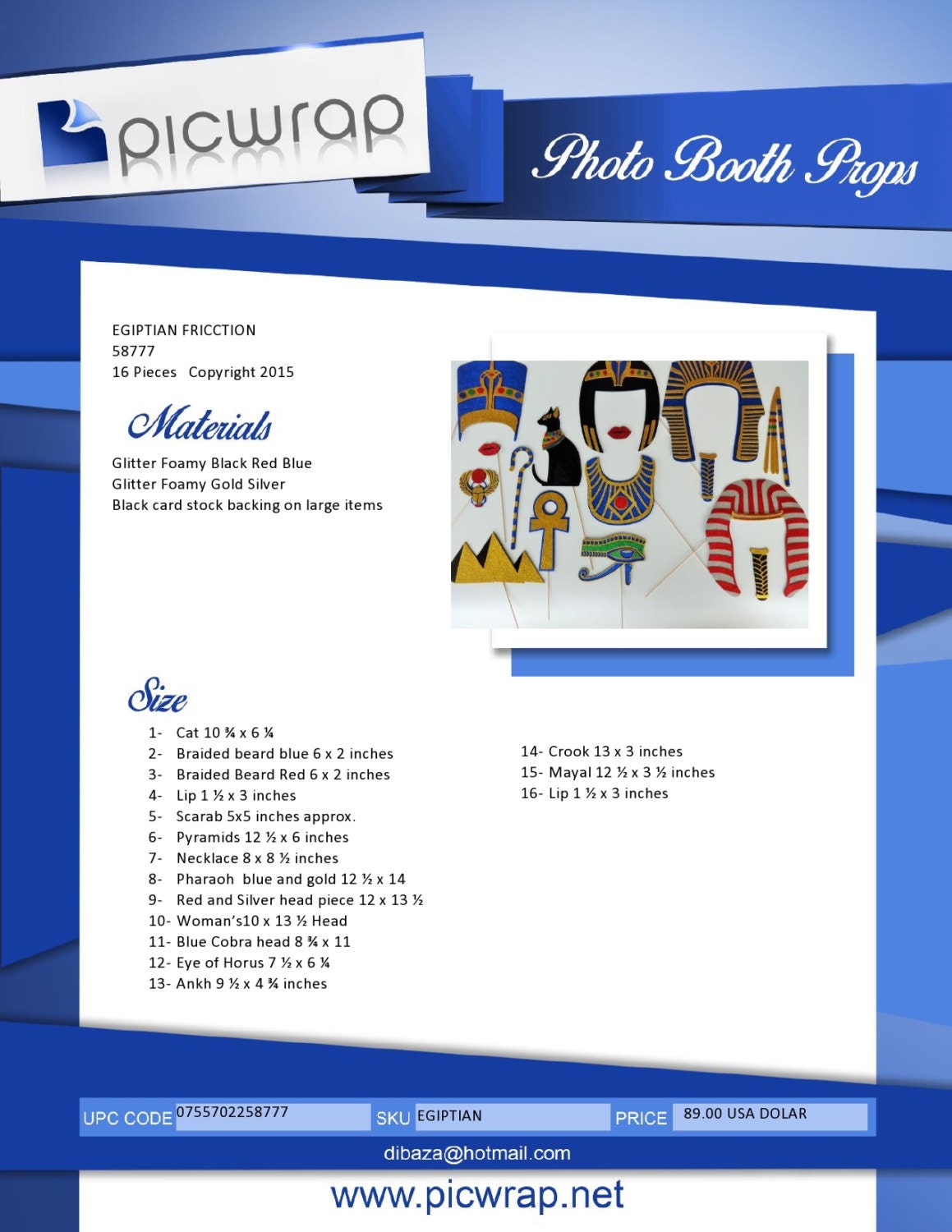 Egyptian King Tut Photo Booth Props Walk Like a Egyptian Party Photo ...