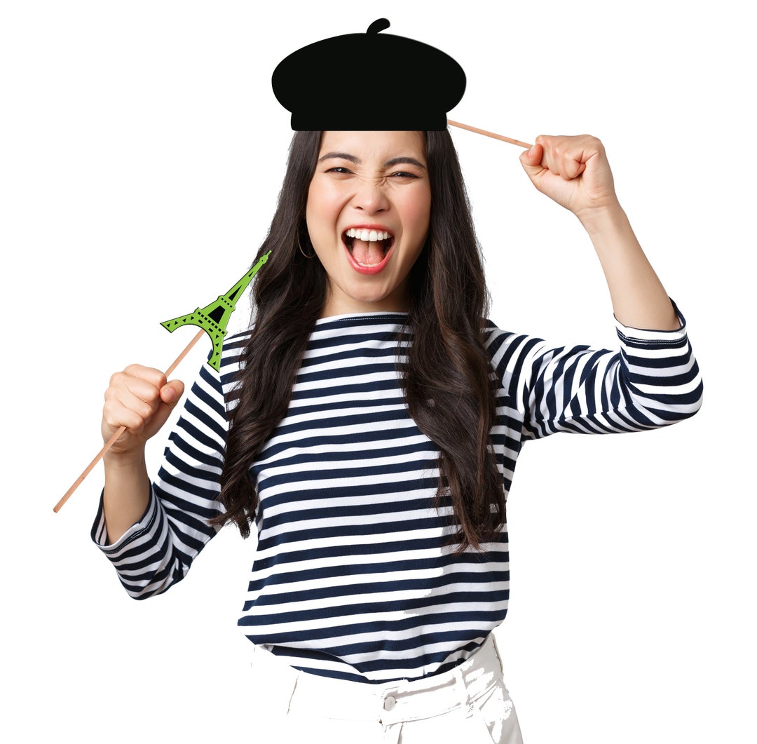 Parisian Inspired Digital Wedding Photo Booth Props Berets Glasses ...