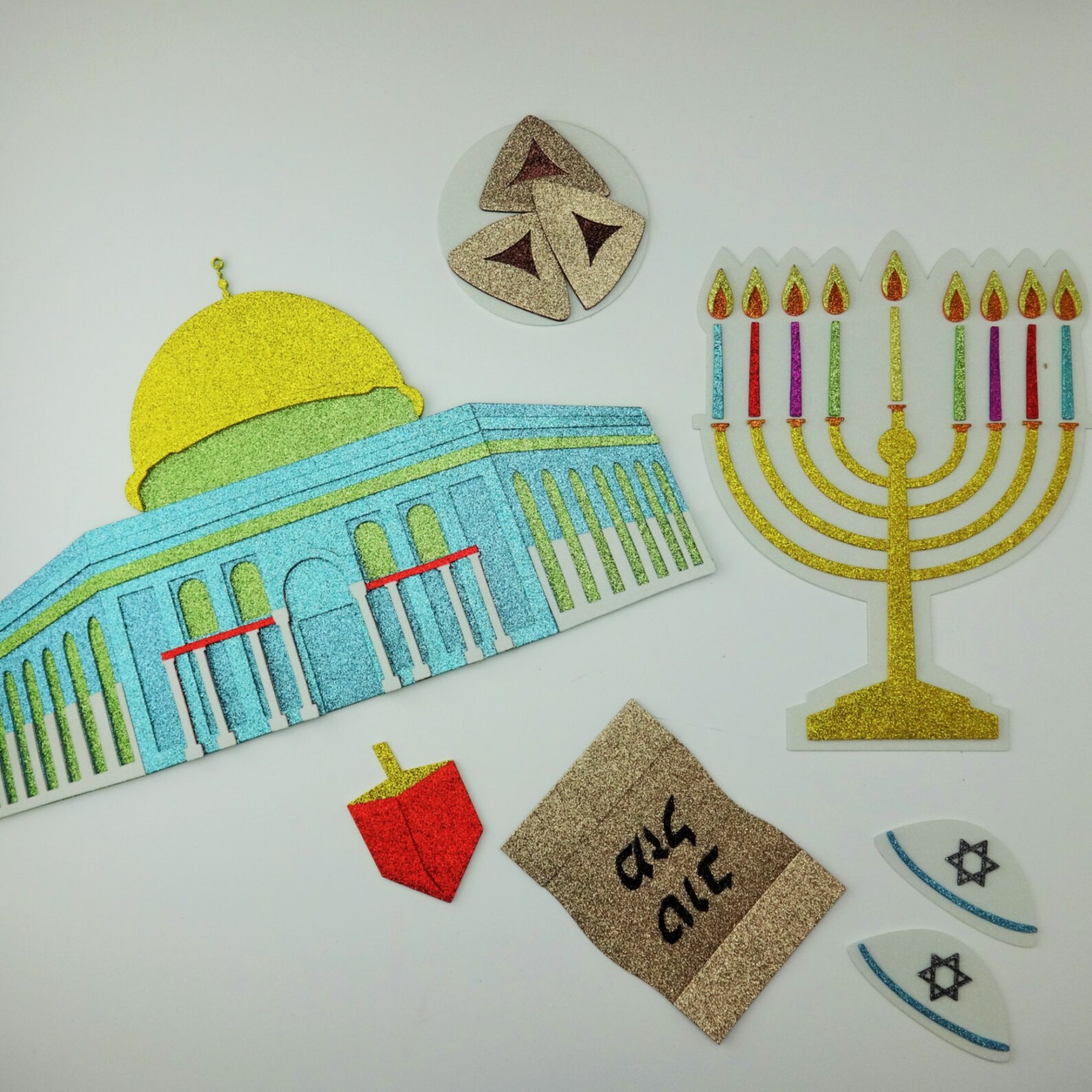 Jewish Photo Booth Props Mazal Tov Chai Life Menorah Beard Hat Torah ...