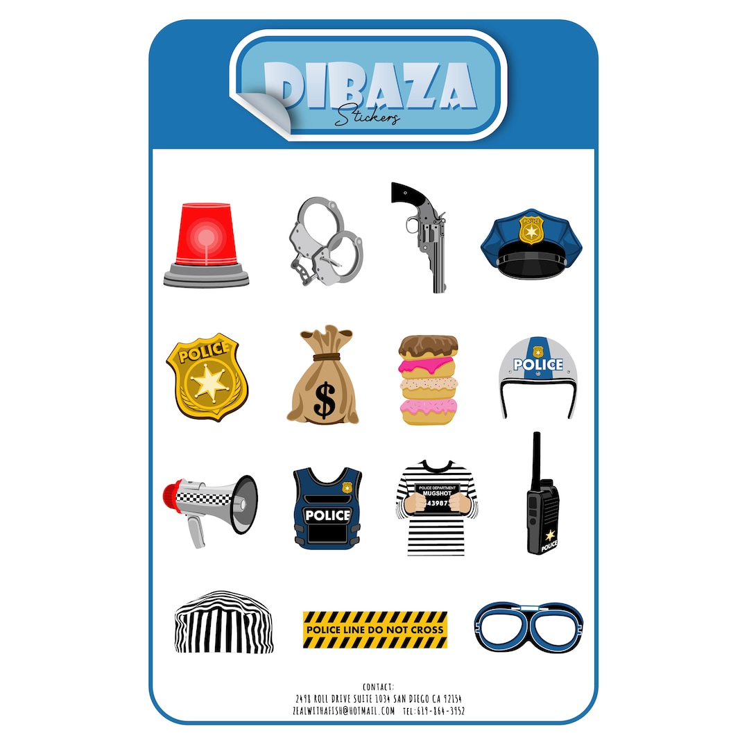 Police Officer Stickers Retirement Cops and Robbers Law Enforcement Cia ...