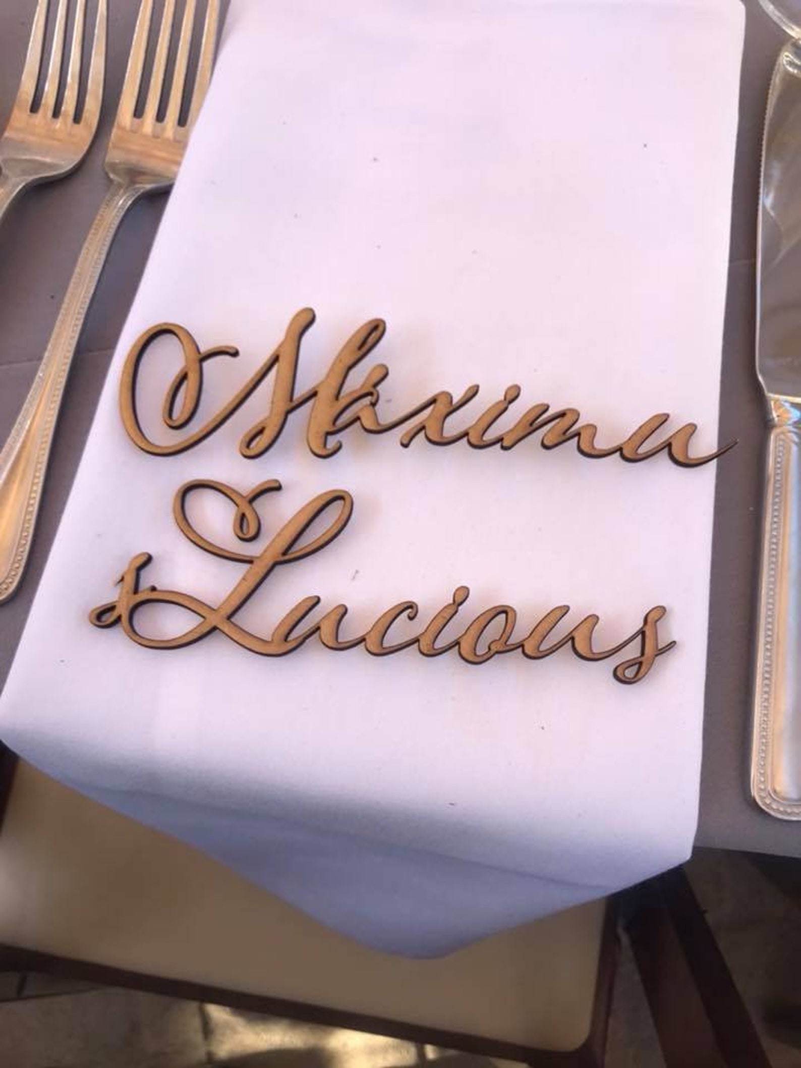Wedding Name Plate Table Setting Seating Chart Laser Cut Names Rustic ...