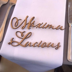 Wedding Name Plate Table Setting Seating Chart Laser Cut Names Rustic ...