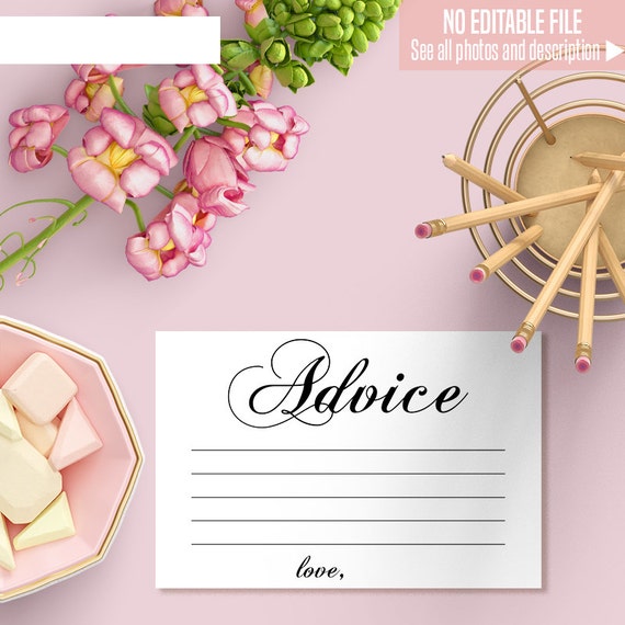 Printable Advice template Advice note 4x6 advice | Etsy