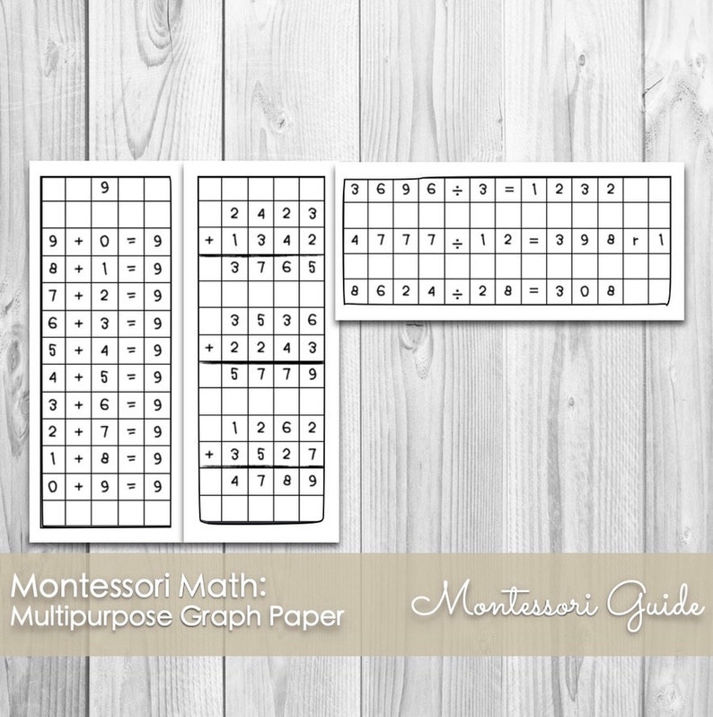 Montessori Graph Paper - Etsy