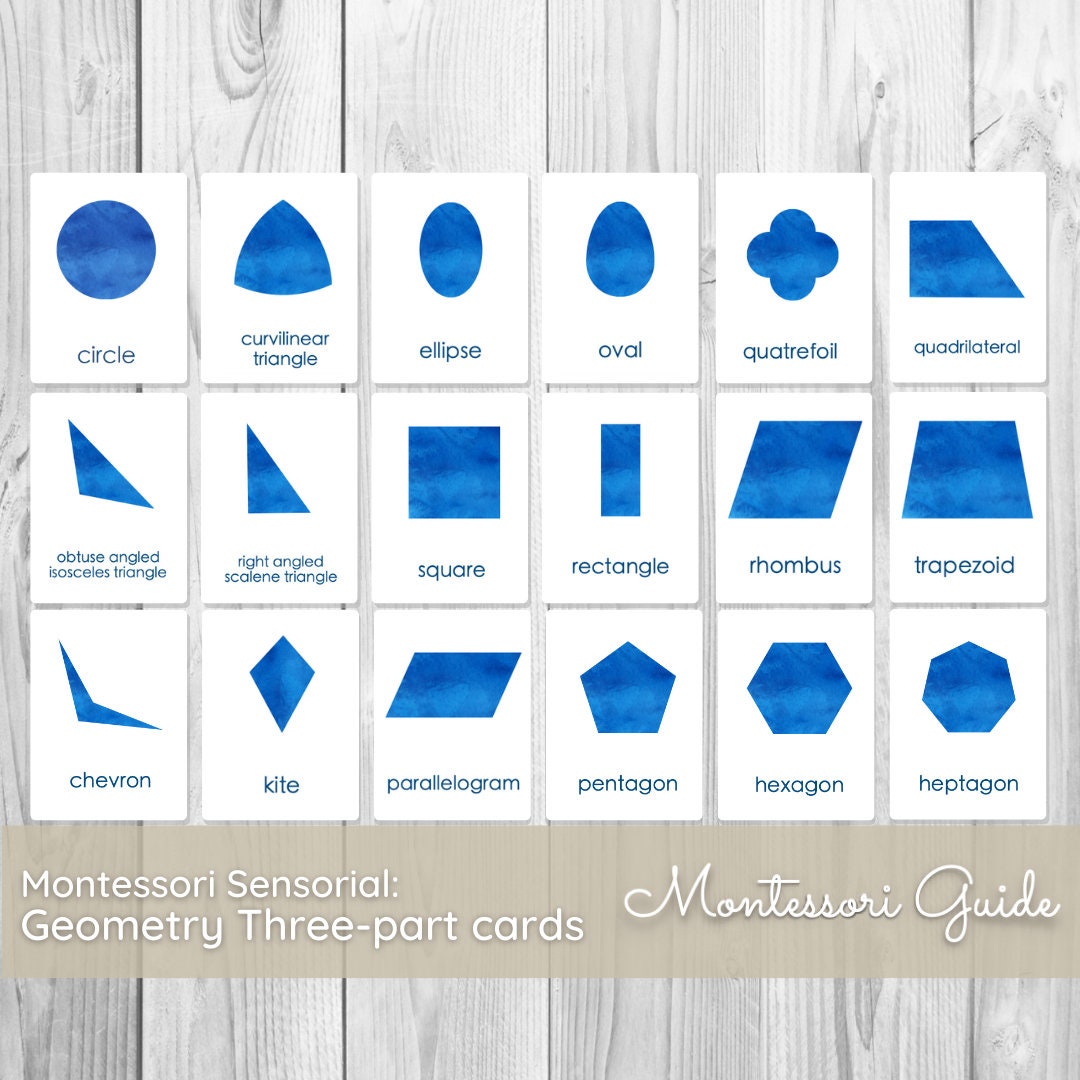 Montessori Geometry BUNDLE: Control Chart Three-part Cards - Etsy