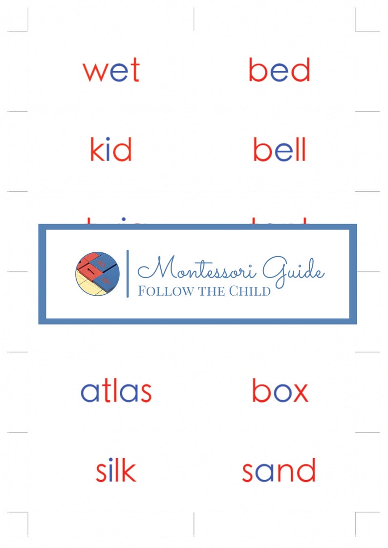 Phonetic Montessori Reading Cards - Etsy