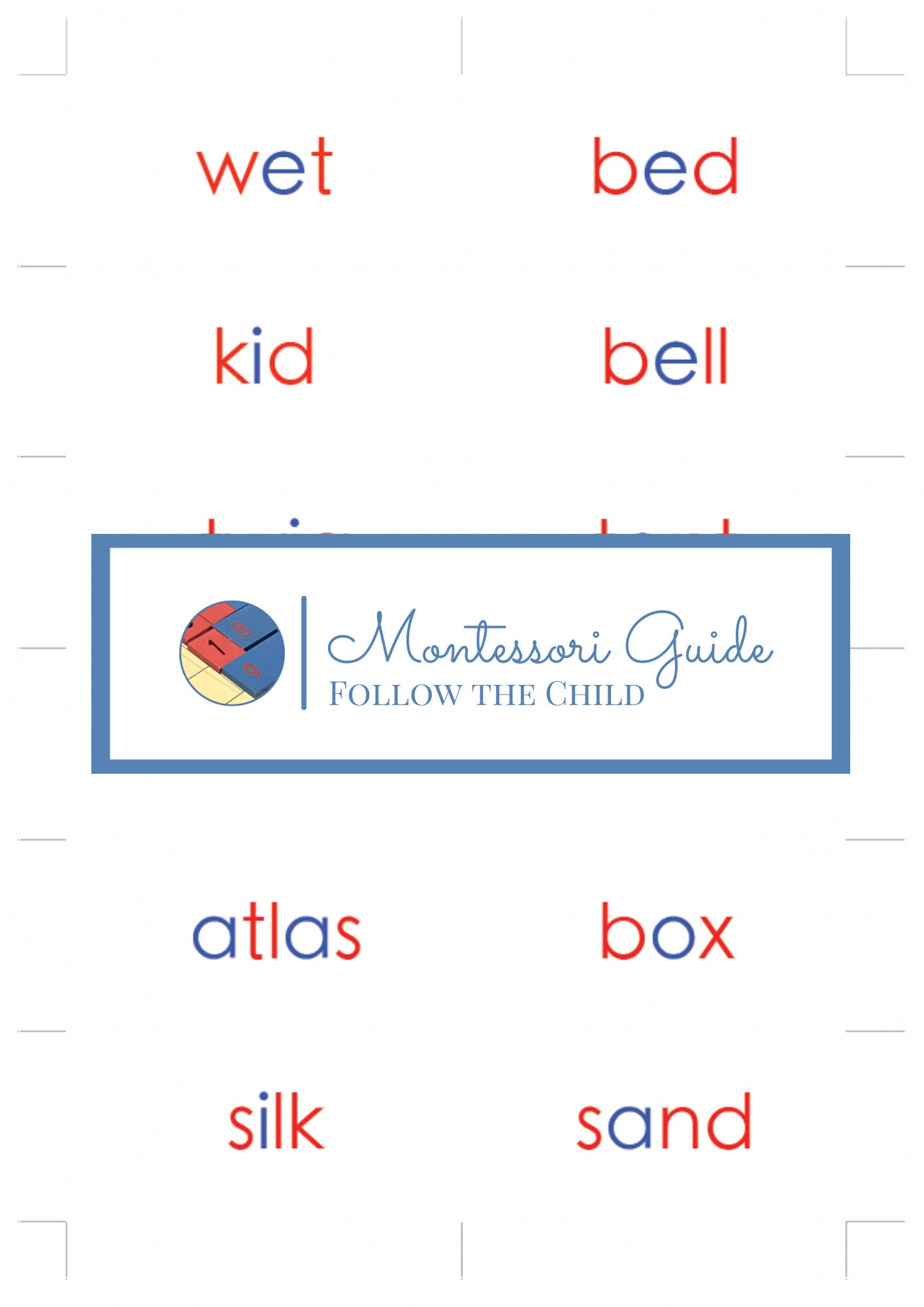 Phonetic Montessori Reading Cards - Etsy