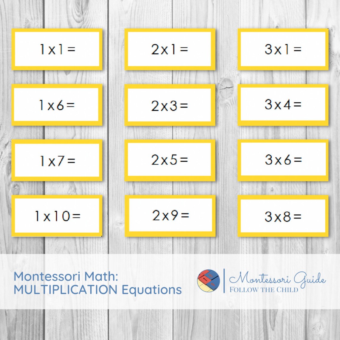 Montessori Math Equations work Charts - Etsy