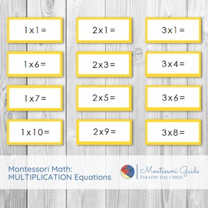 Montessori Math Equations (work Charts) - Etsy
