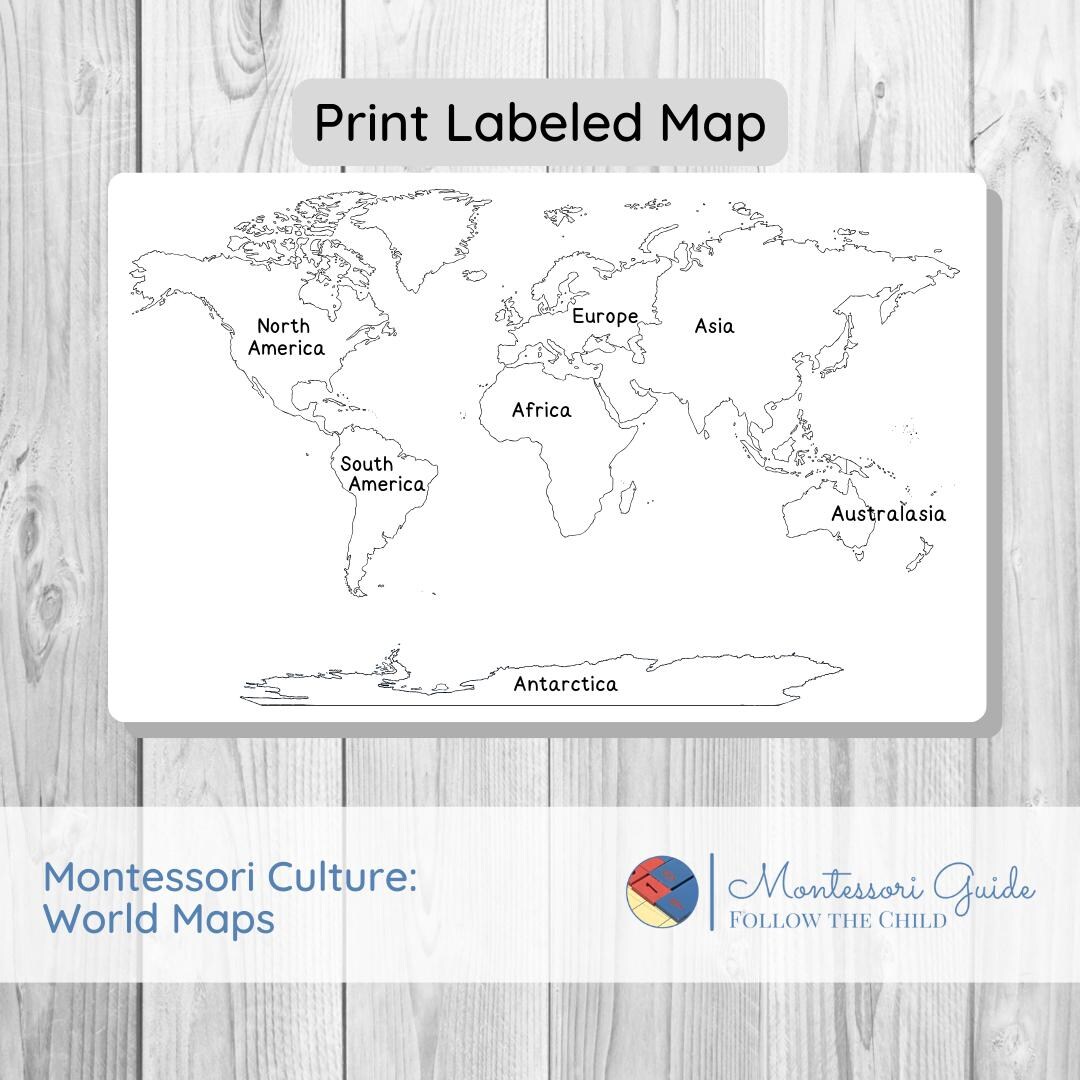 CONTINENTS Montessori Maps - Etsy