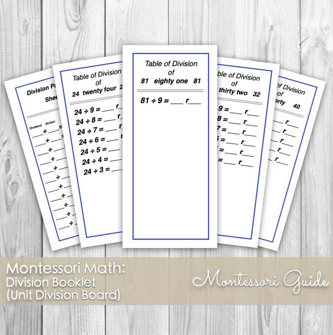 Montessori Division Practice (equations With Remainders Included) - Etsy