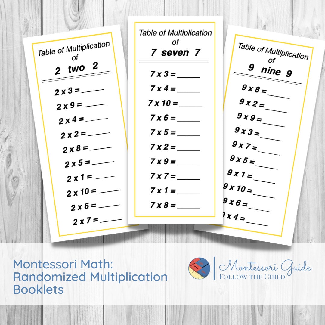 Montessori Multiplication Practice equations in Random Order - Etsy