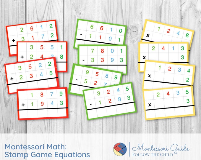 Montessori Math Equations - Etsy