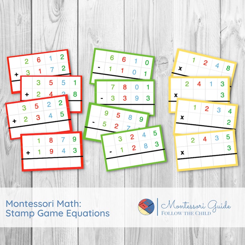 Montessori Math Equations - Etsy