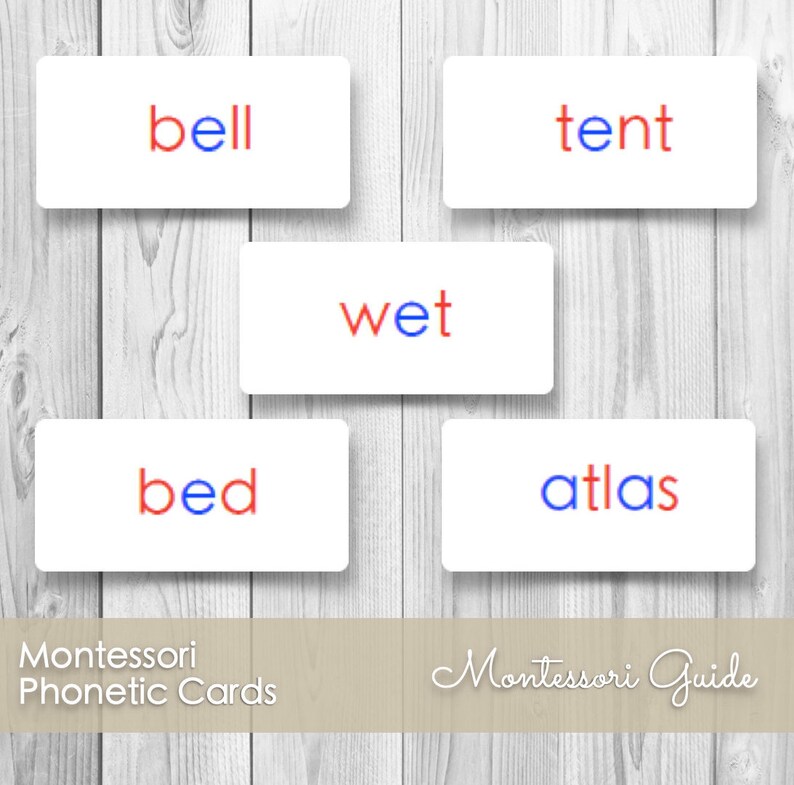 Phonetic Montessori Reading Cards | Etsy
