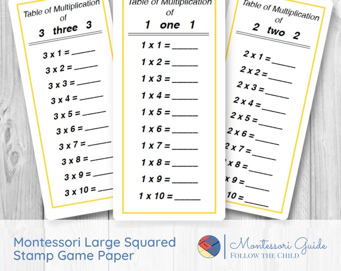 Montessori Multiplication Bead Chain Arrow Tags (digital Download ...