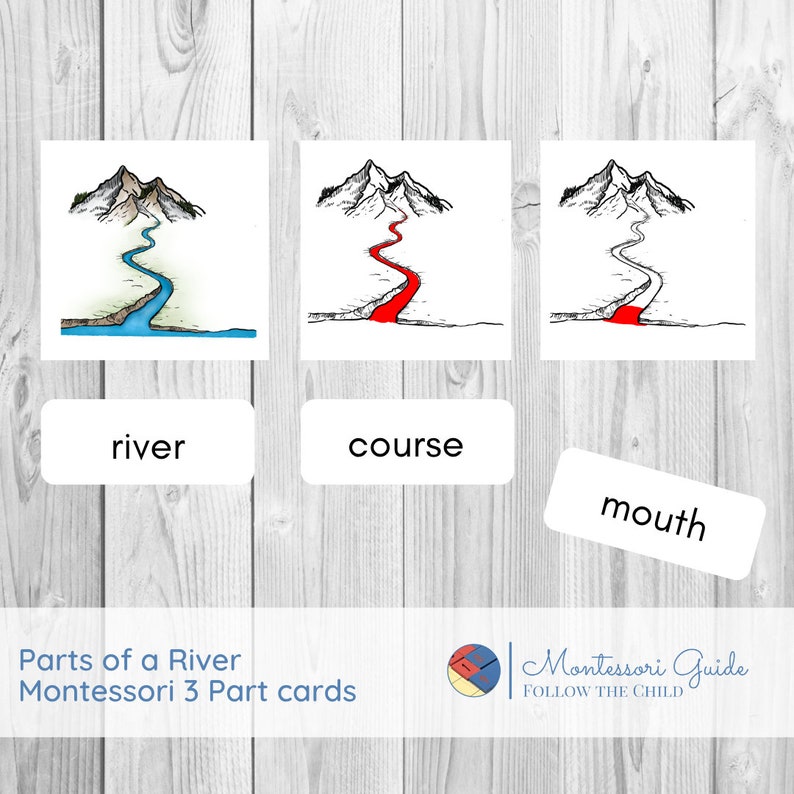 Parts of a River Montessori Three-part Cards - Etsy