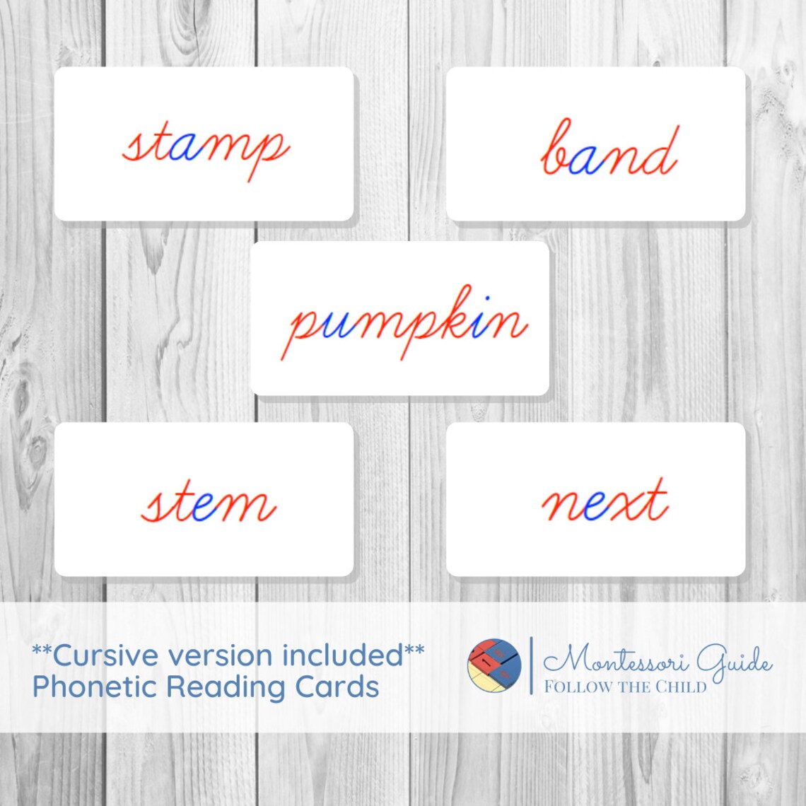 Phonetic Montessori Reading Cards - Etsy