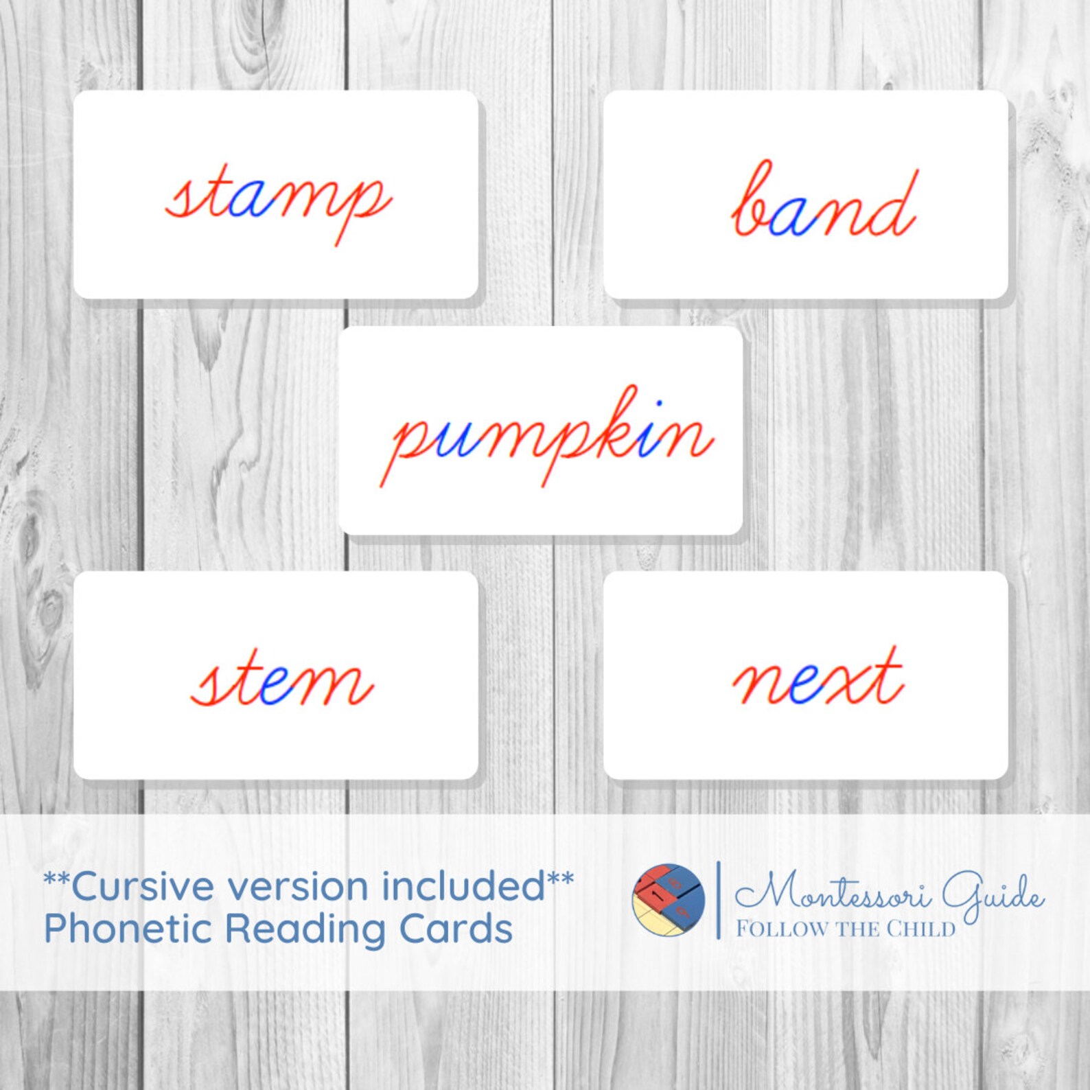 Phonetic Montessori Reading Cards - Etsy