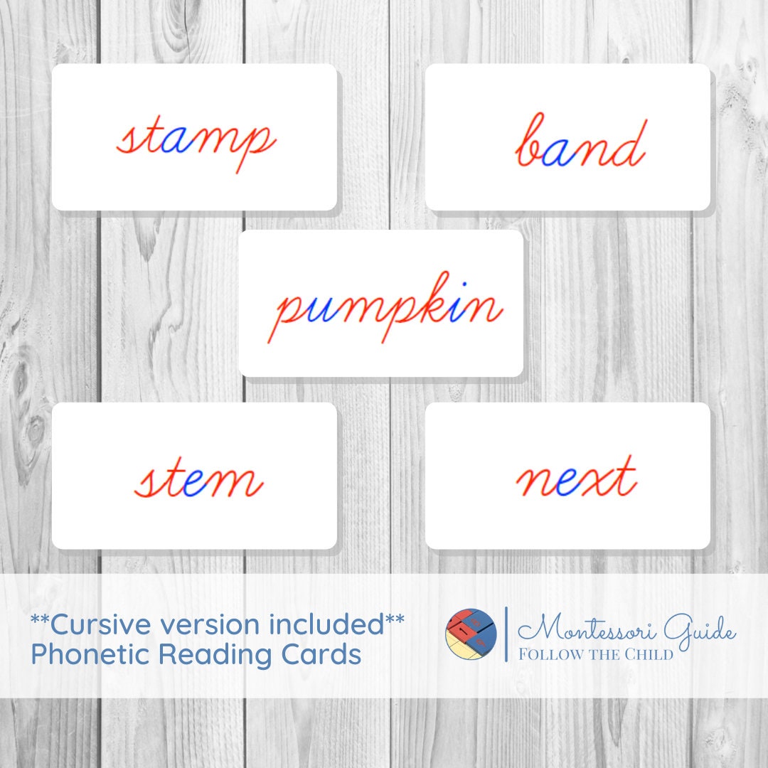 Phonetic Montessori Reading Cards - Etsy