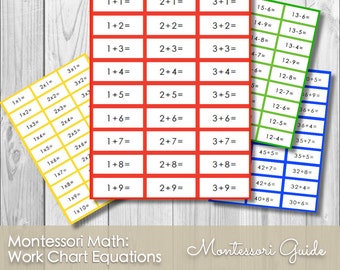 Montessori Math Equations | Etsy
