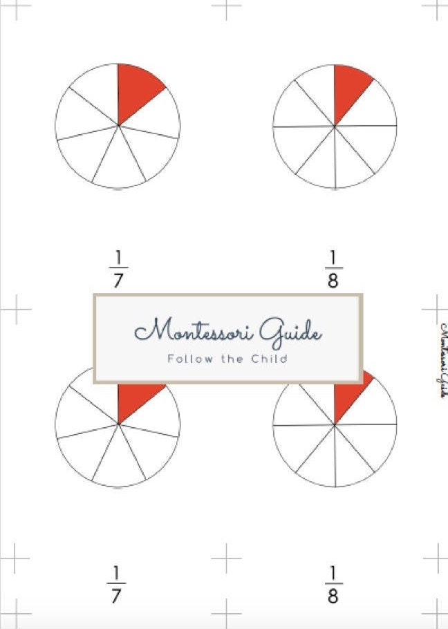 FRACTIONS Montessori Three-part Cards - Etsy