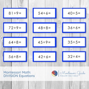 Montessori Math Equations (work Charts) - Etsy