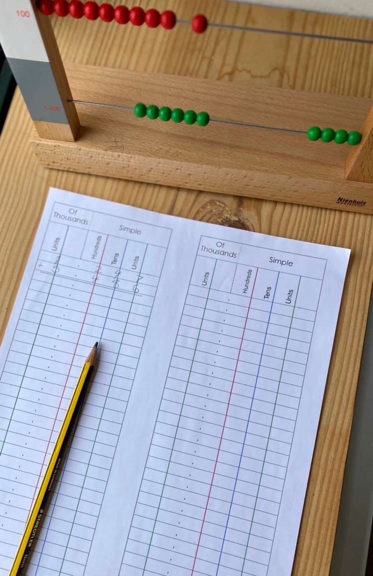 Montessori Small Bead Frame Paper - Etsy