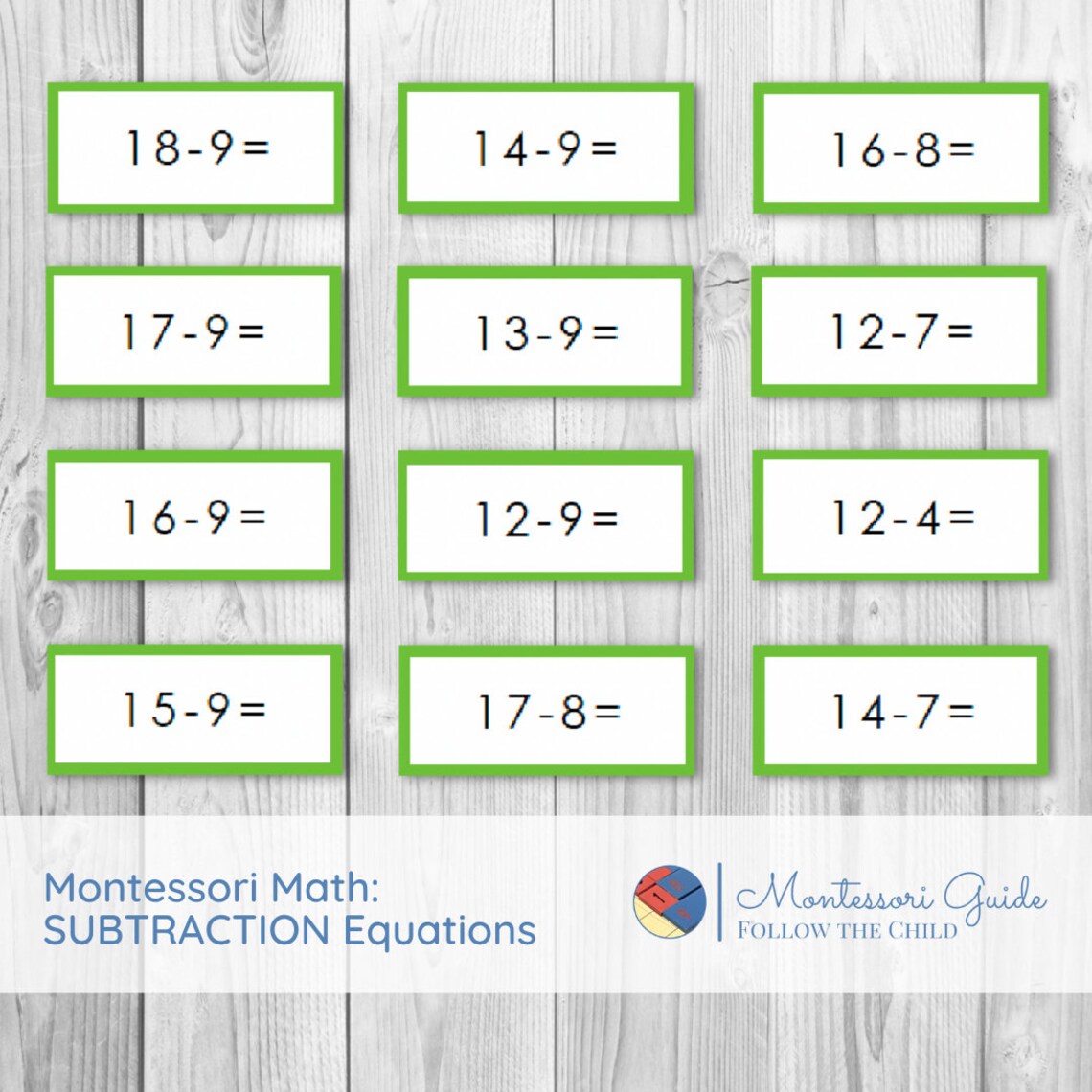 Montessori Math Equations work Charts - Etsy